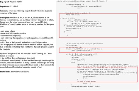 An Example Of The Bug Report And The Corresponding Buggy File Red Download Scientific Diagram