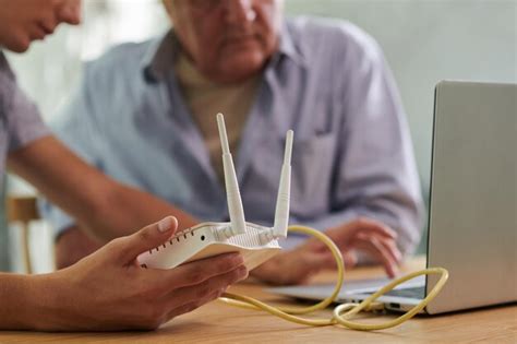 Premium Photo Young Man Setting Wifi Router