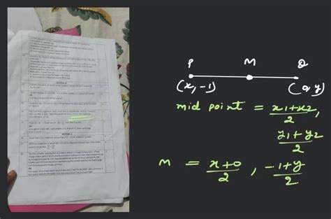 pq is a line segment such that the y coordinates of p is 1 and q lies on
