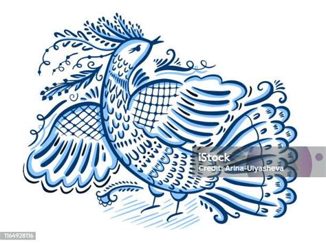 민속 모티프 Gzhel 장식 전통적인 러시아어 장식 그림입니다 흰색과 파란색 0명에 대한 스톡 벡터 아트 및 기타 이미지 0명 꽃 나무 꽃 식물 Istock
