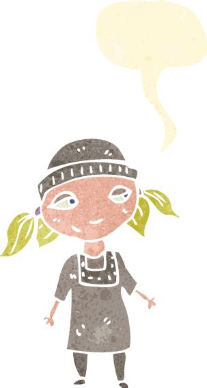 복고풍 말풍선이 있는 빈민층 금발 여자아이 귀여운에 대한 스톡 벡터 아트 및 기타 이미지 귀여운 금발 머리 기이함 Istock