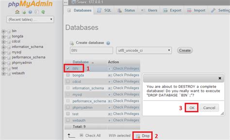 hướng dẫn cách xóa database trong phpmyadmin mới nhất 2020 cách thiết