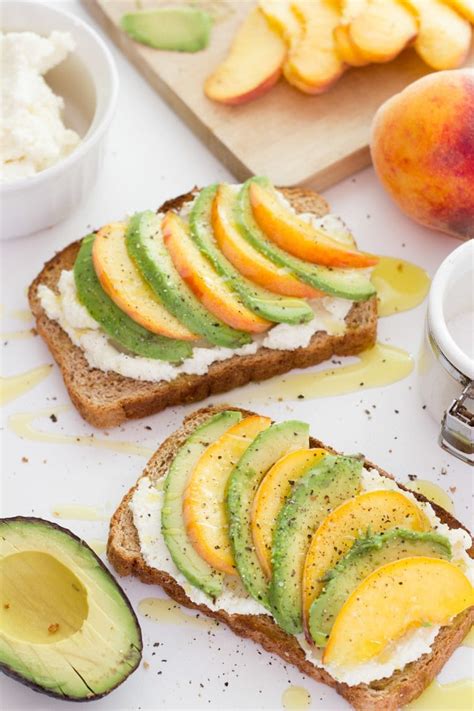 Peach Whipped Feta And Avocado Toast Wholefully