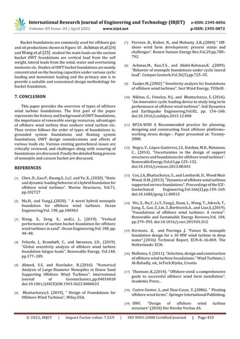 A Review On Offshore Wind Turbine Foundations Pdf