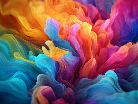 Premium Ai Image Colorful Abstract Wavy Background