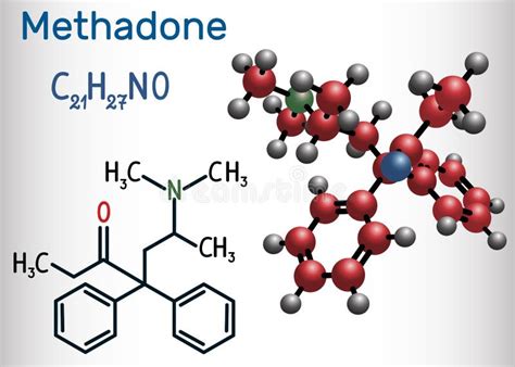 Methadone Dolophine Molecule Structural Chemical Formula An Stock