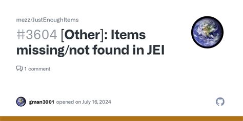 Other Items Missing Not Found In JEI Issue 3604 Mezz