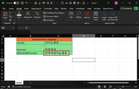 Excel Replaceb Function