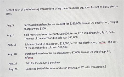 record each of the following transactions using the