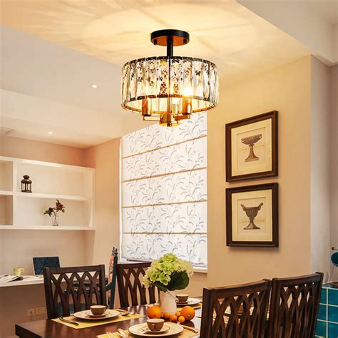 Agv Lighting Cl003bb K9 Crystal Ceiling Light Fixture Modern Semi Flush Ceiling Lights Perfect