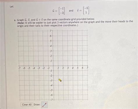 Solved U −1−3 And V −51 A Graph Uv And Uv On The