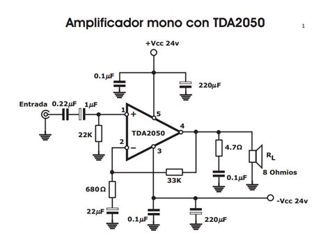 Amplificator Mono Cu Tda2050 30w Scheme Electrice