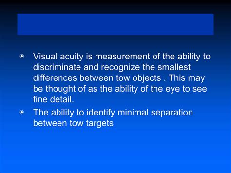 Visual Acuity Ppt Eye And Vision Conditions Diseases And Conditions