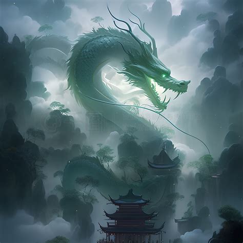 青龙数字艺术中国画腾飞的青龙ai平面元素免费下载png格式2784像素编号69219942 千图网