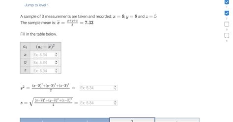 Jump To Level A Sample Of Measurements Are Chegg Com