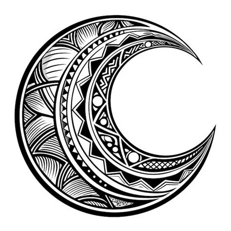 Premium Vector Ornamental Crescent Moon Design