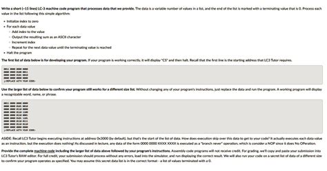 Write A Short 15 Lines Lc 3 Machine Code Program That Processes Data