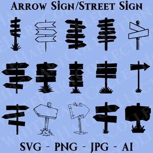 Arrow Sign Street Sign Svg Png Ai Commercial Use Road Sign Wooden Sign Svg Wild