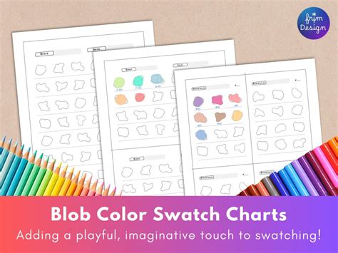 Playful Blob Swatch Chart Organic Freeform Template For Alcohol