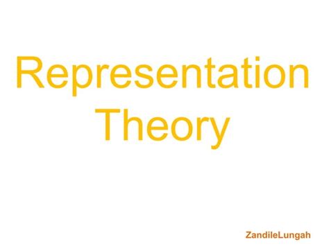 Representation Theory Ppt