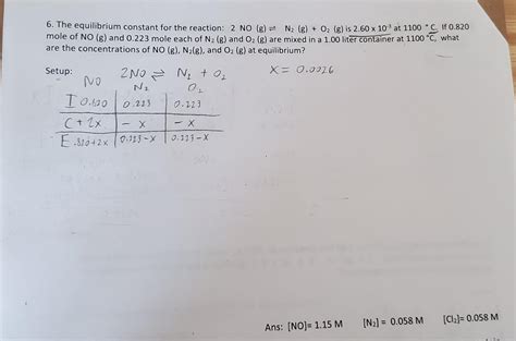 High School Equilibrium Concentration Help R Chemistryhelp
