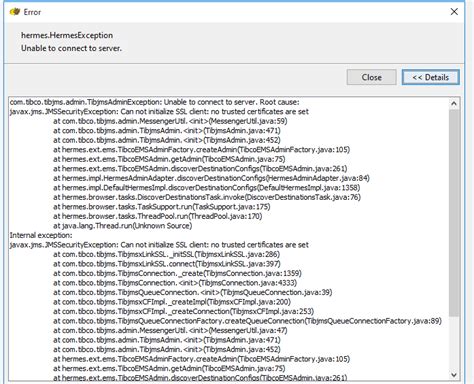 Hermes Jms With Tibco Ems In Ssl Mode Stack Overflow