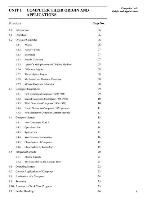 Unit 1 Introduction To Computer Unit 1 Computer Their Origin And Applications Computer Their