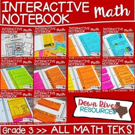 Third Grade Math Interactive Notebook Bundle All 3rd Grade Math Teks Standards