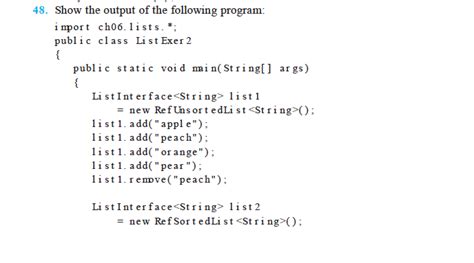 solved 48 show the output of the following program import