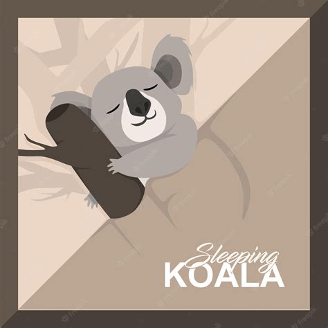 잠자는 코알라 프리미엄 벡터
