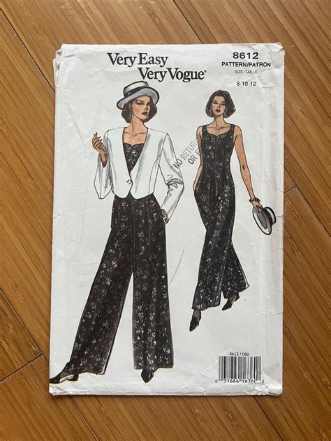 1993 Vogue Pattern 8612 Sizes 8 10 12 Etsy