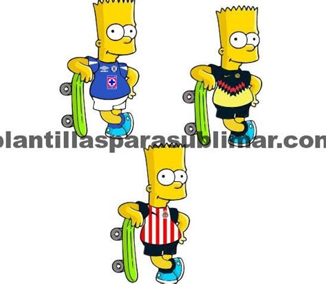 Bart Los Simpson Chivas América Cruz Azul Plantillas Gratis Plantillas Para Sublimar