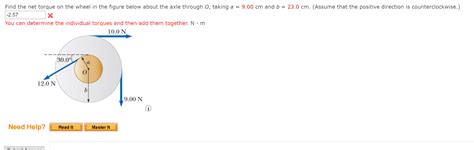 Solved Find The Net Torque On The Wheel In The Figure Below Chegg Com