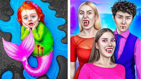 부자 뱀파이어 가정의 가난한 인어 뱀파이어가 되는 방법 Youtube