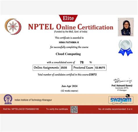 Nptel Cloudcomputing Iit Kharagpur Hina Fathima K