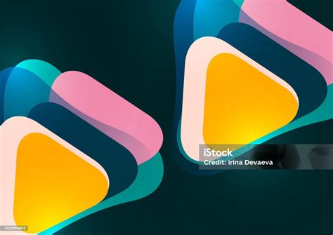 서로 겹치는 둥근 삼각형의 추상 배경 기하학적 트렌디 템플릿입니다 벽지 배너 엽서 책 일러스트 착륙에 대 한 벡터 그림 0명에 대한 스톡 벡터 아트 및 기타 이미지 Istock