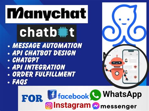 Manychat chatgpt AI chatbot for instagram, facebook messenger, whatsapp API | Upwork