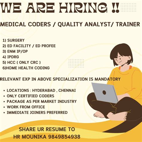 We Are Hiring Medical Coder Quality Analyst Trainer A Mounika