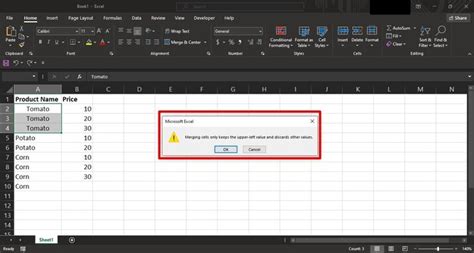 How To Quickly Merge Adjacent Rows With Same Data In Excel