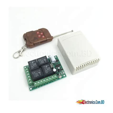 433mhz Wireless Remote Control Switch Dc12v 4ch Relay Receiver Module With Rf Transmitter