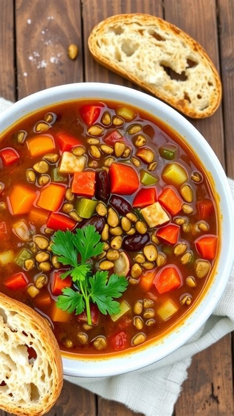 Hearty Lentil Vegetable Soup Recipe Epicurean Escape
