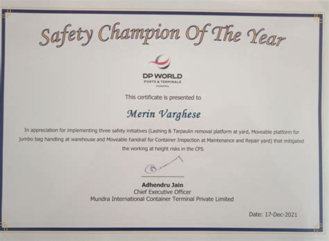 Merin Varghese Idip Nebosh On Linkedin Safety Champion Of The Year 34 Comments