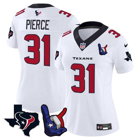 Dameon Pierce Womens Houston Texans Hand Sign Throwing Up The H Vapor White Jersey All