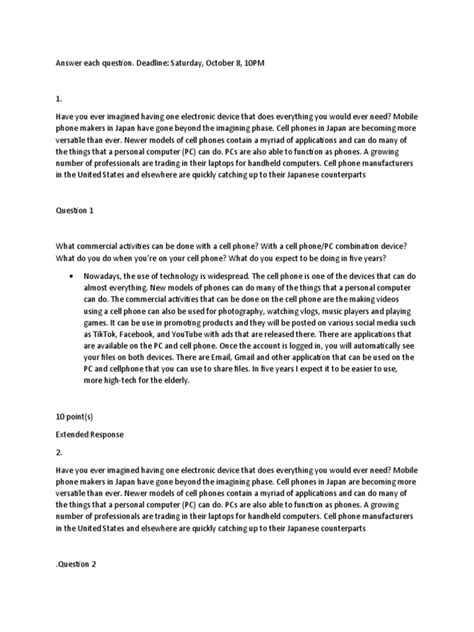 Answer Each Question Pdf