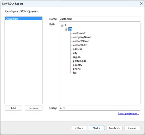 Configuring Json File Queries
