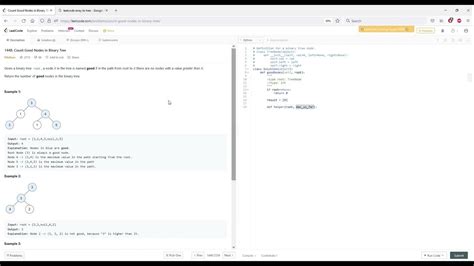 LeetCode 1448. Count Good Nodes in Binary Tree - Python - YouTube