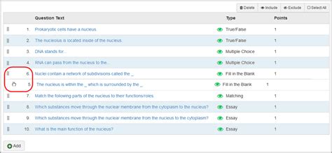 Reordering Questions