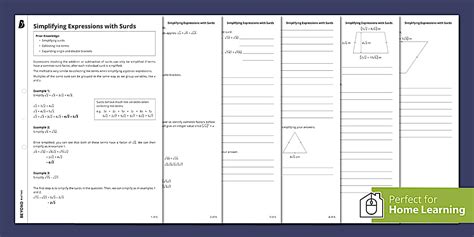 👉 Simplifying Expressions With Surds Teacher Made