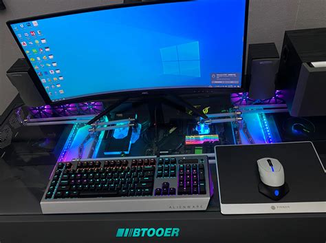 Homemade Tempered Glass Side Panel Desktop Computer Desk Rgb Atx Pc