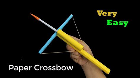 How To Make A Paper Crossbow Origami Paper Ninja Weapons Crossbow Paper Craft Paper Gun
